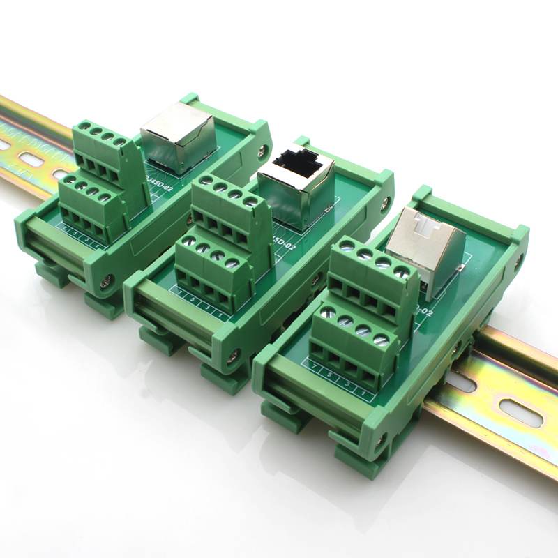 DIN Rail Mount RJ45 to 8P Screw Terminal Block Module | FRJ45D-02 ...